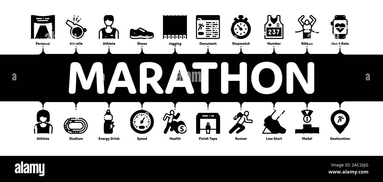 Marathon Minimal Infographic Banner Vector Stock Vector Image & Art - Alamy