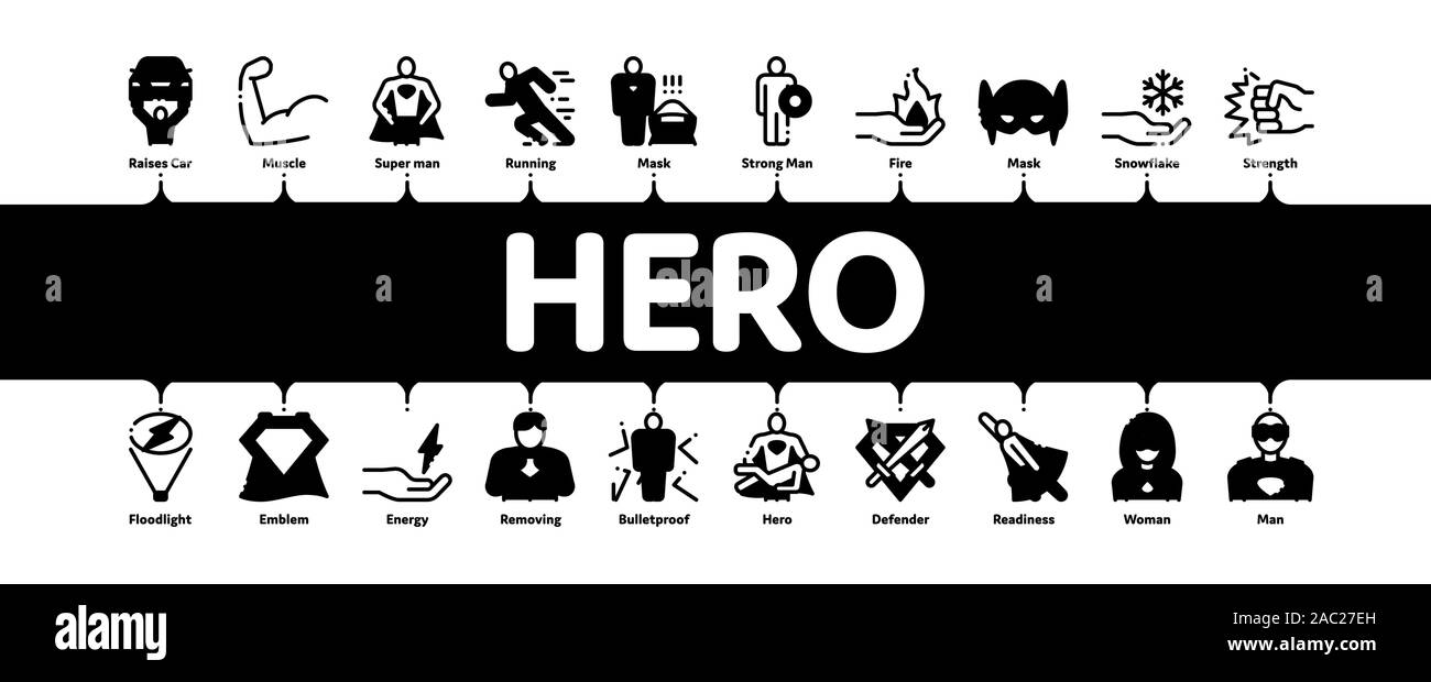 Super Hero Minimal Infographic Banner Vector Stock Vector Image & Art ...