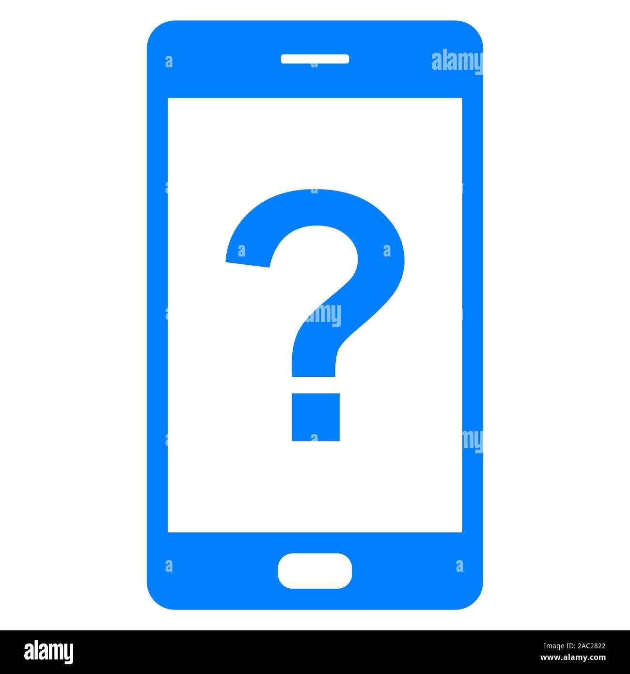 Question mark and smartphone Stock Photo - Alamy
