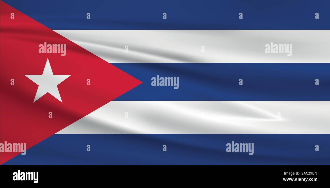 Waving Cuba flag, official colors and ratio correct. Cuba national flag ...