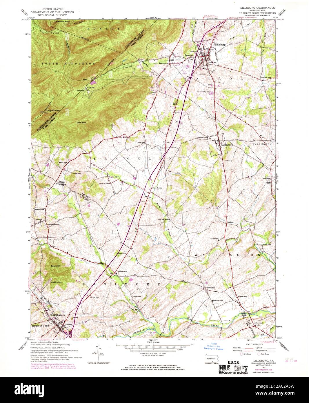 Map of dillsburg hi-res stock photography and images - Alamy