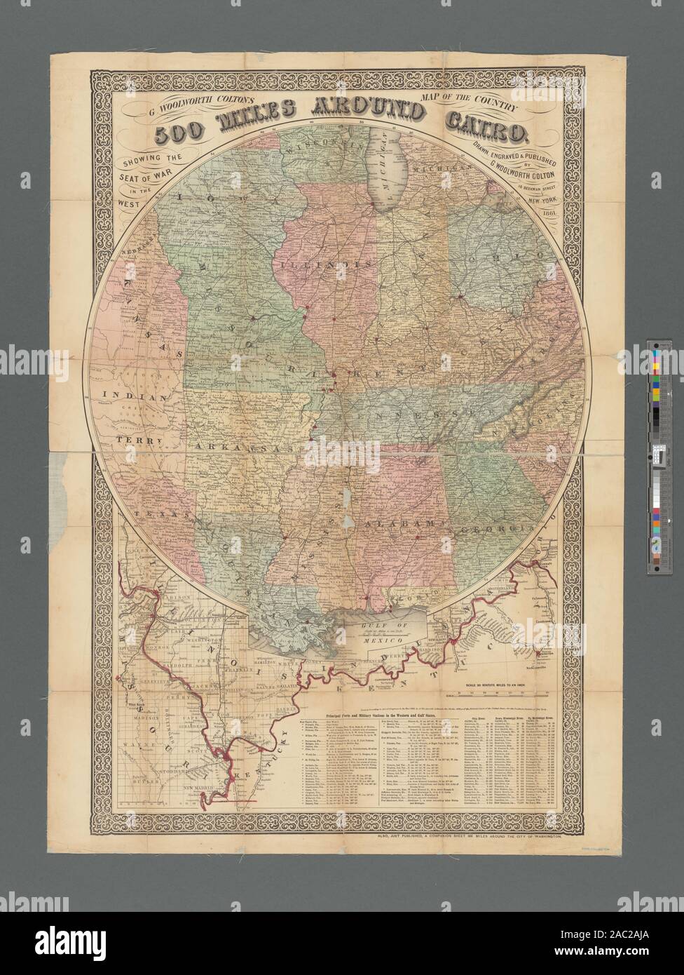 G Woolworth Colton's map of the country 500 miles around Cairo Circular ...