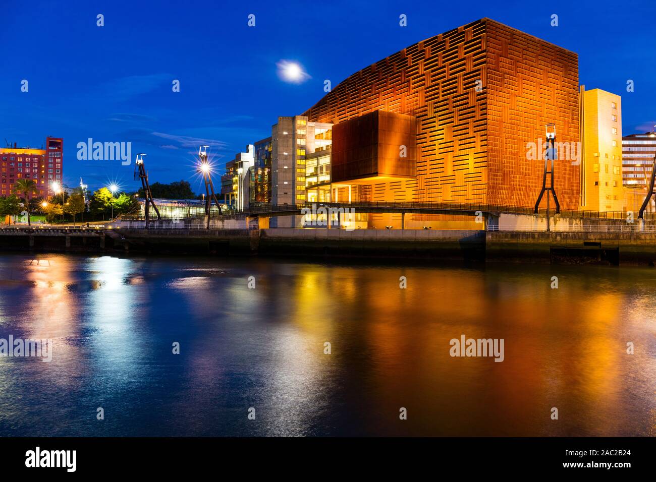 Euskalduna Palace, Nervion River, Bilbao, Bizkaia, Basque Country ...