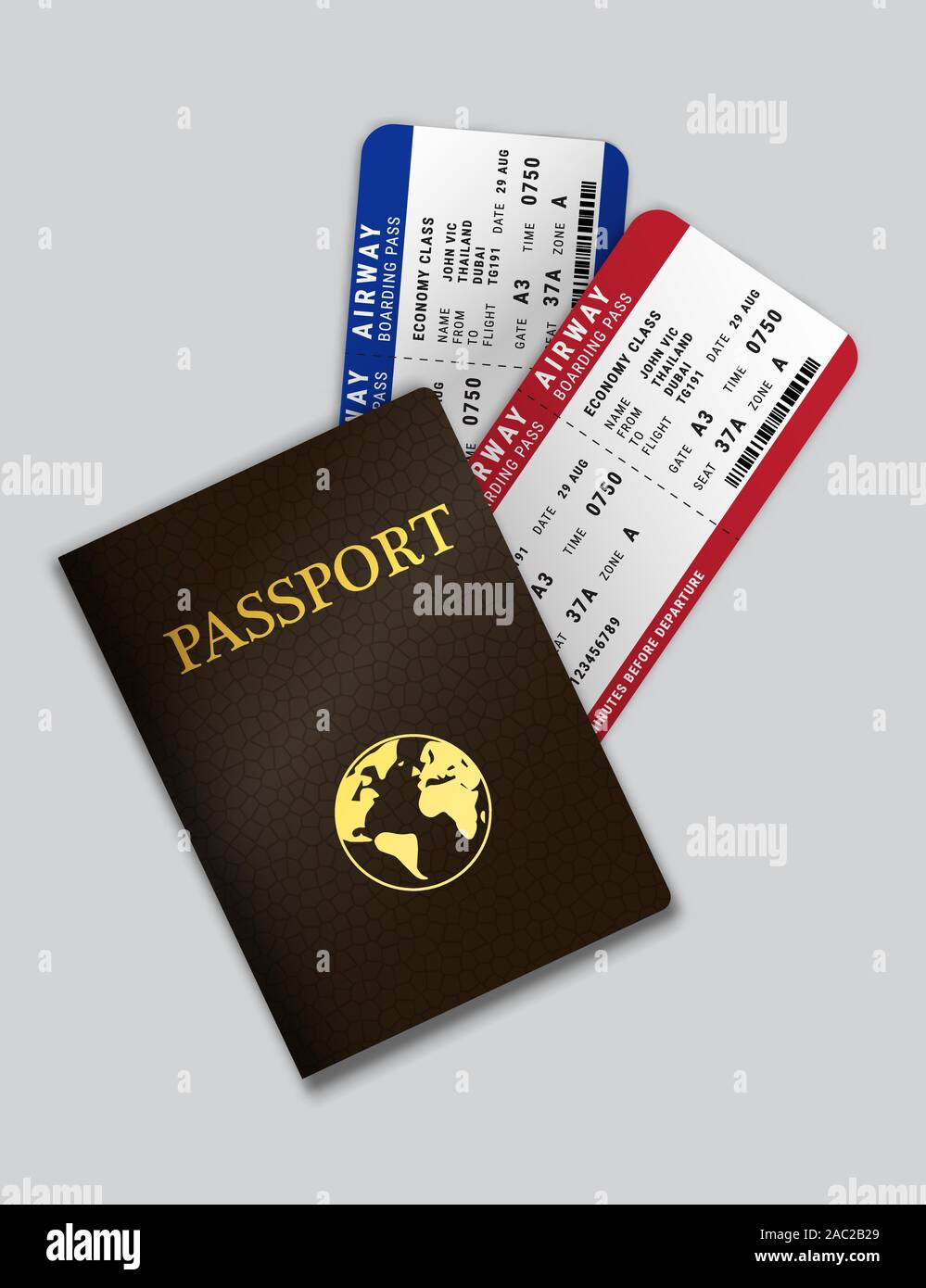 Airline tickets airplane boarding Stock Vector Images - Alamy