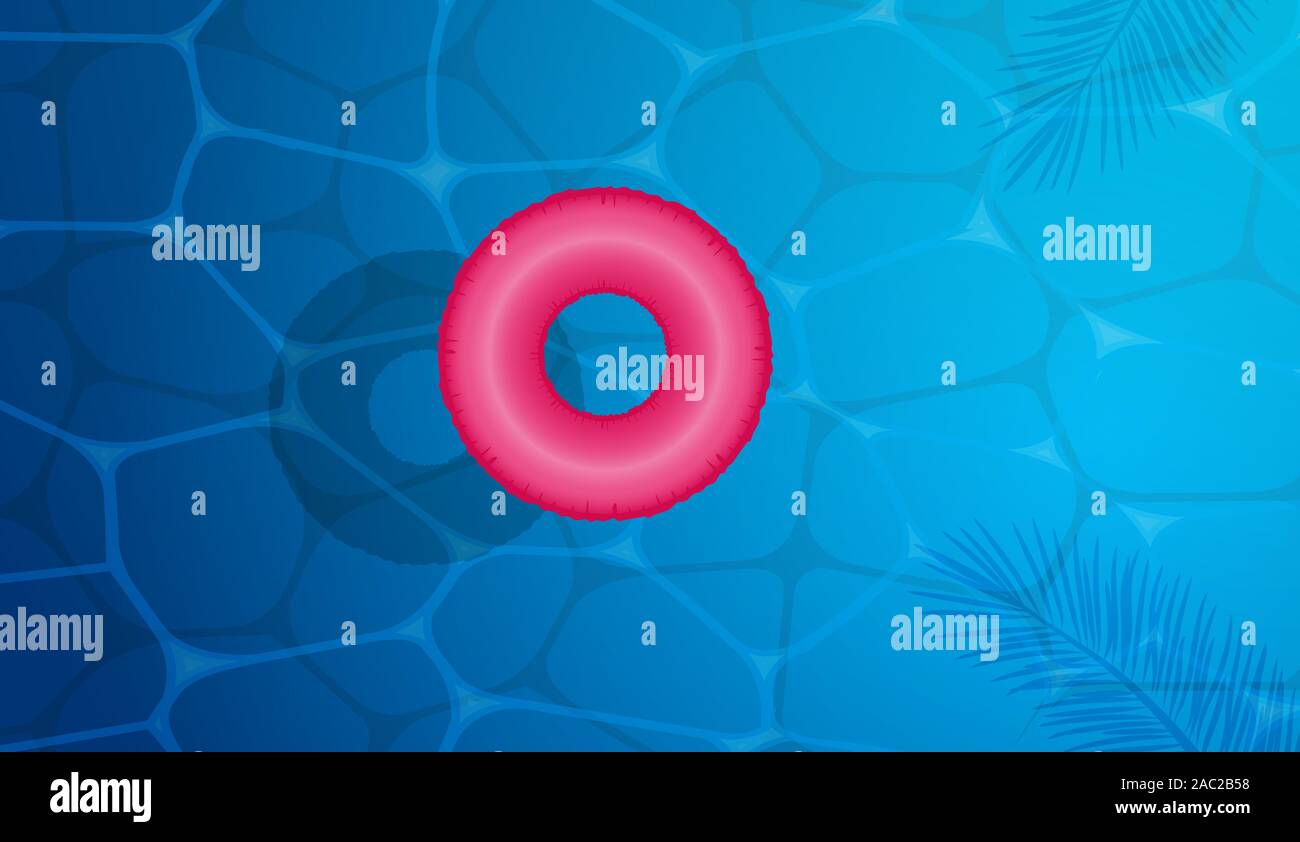 Pool summer party invitation banner flyer design. Blue water vector ...