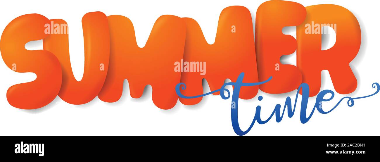 Summer time lettering text Stock Vector Image & Art - Alamy