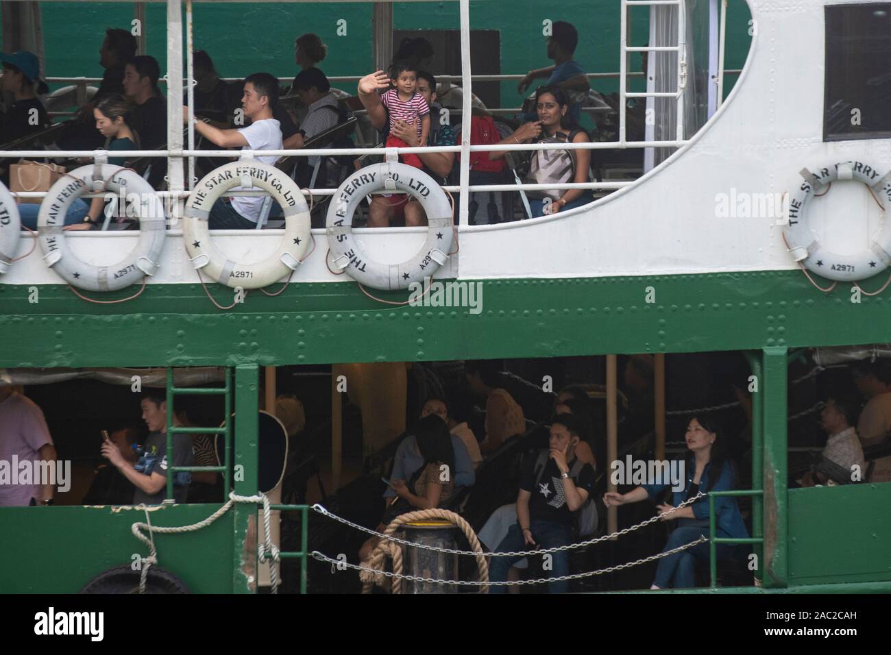 The traditional, old fashioned Star Ferry that crosses from Hong Kong ...