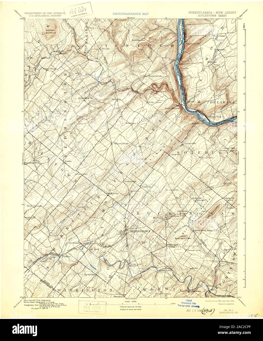 Doylestown pennsylvania map hi-res stock photography and images - Alamy