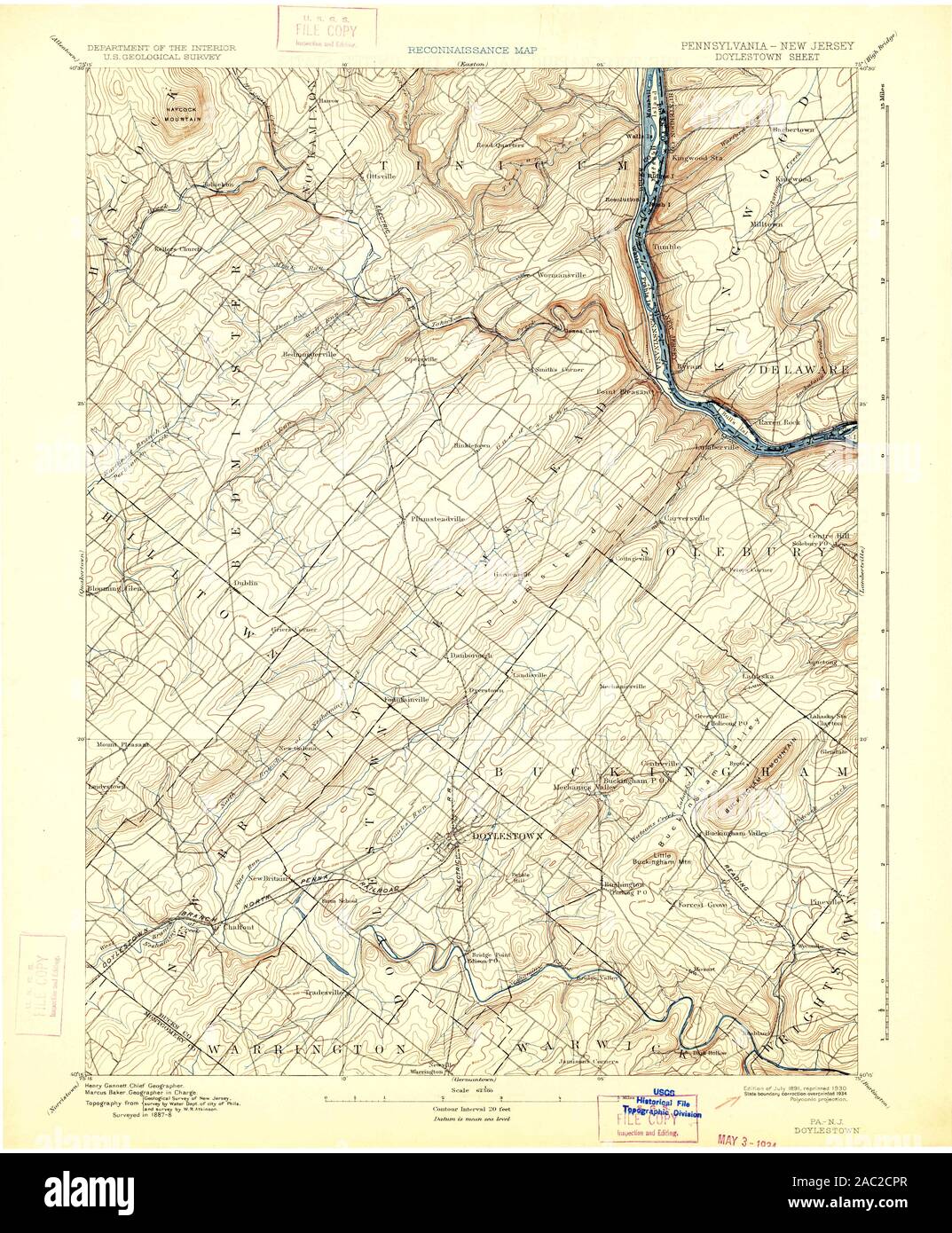 Doylestown pennsylvania map hi-res stock photography and images - Alamy