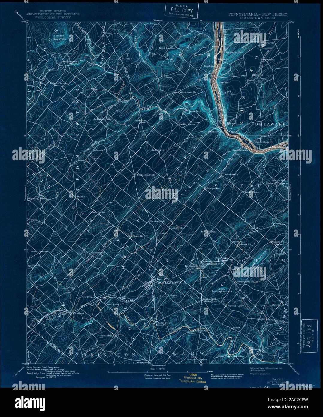 Doylestown pennsylvania map hi-res stock photography and images - Alamy