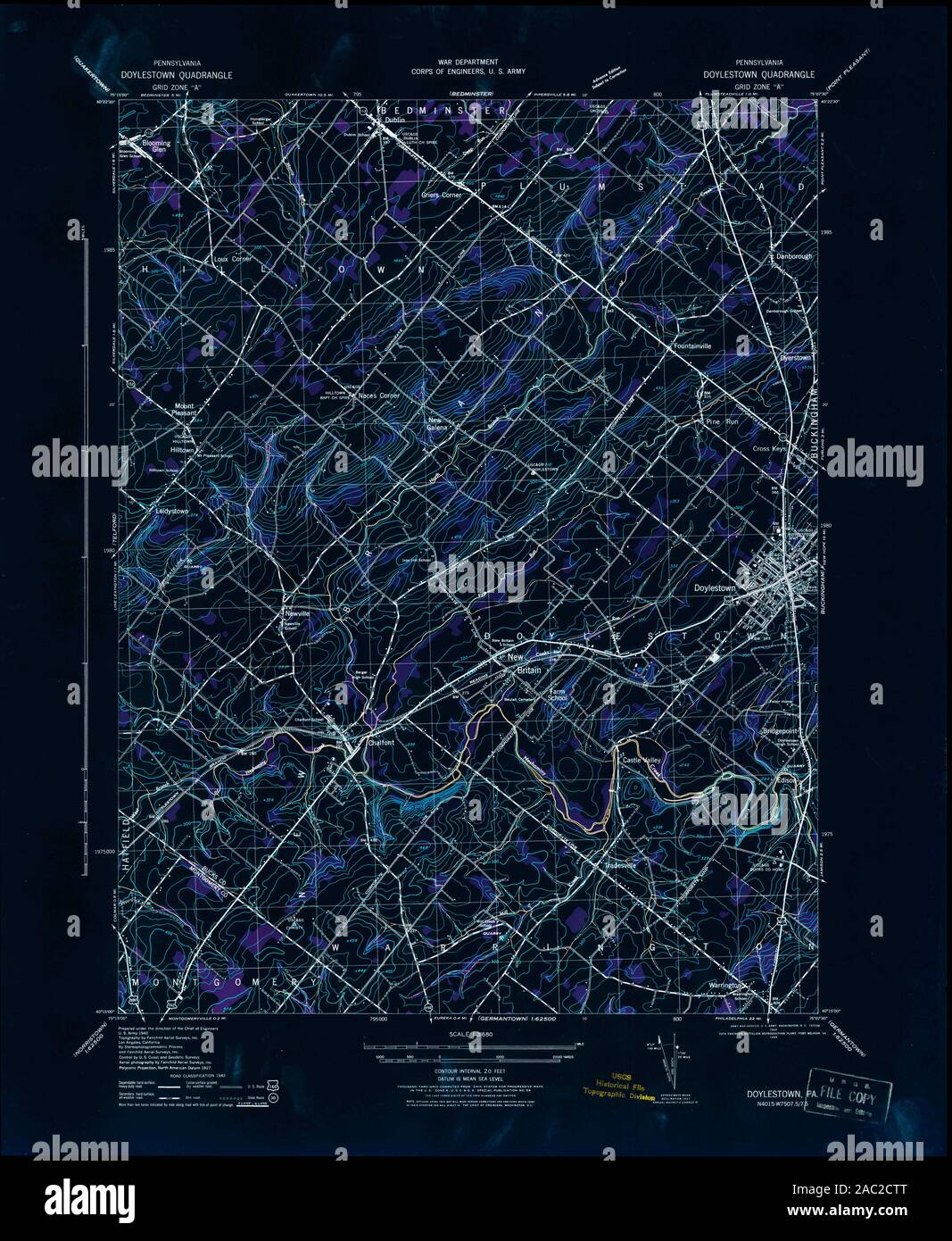 Doylestown pennsylvania map hi-res stock photography and images - Alamy