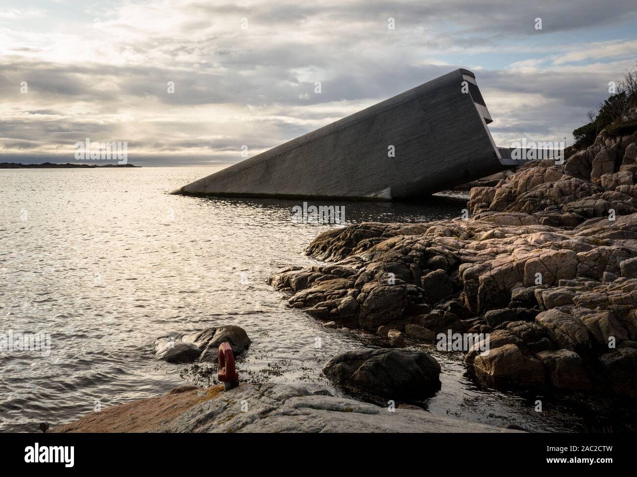 Lindesnes, Norway - October 2019: Exterior of underwater restaurant ...