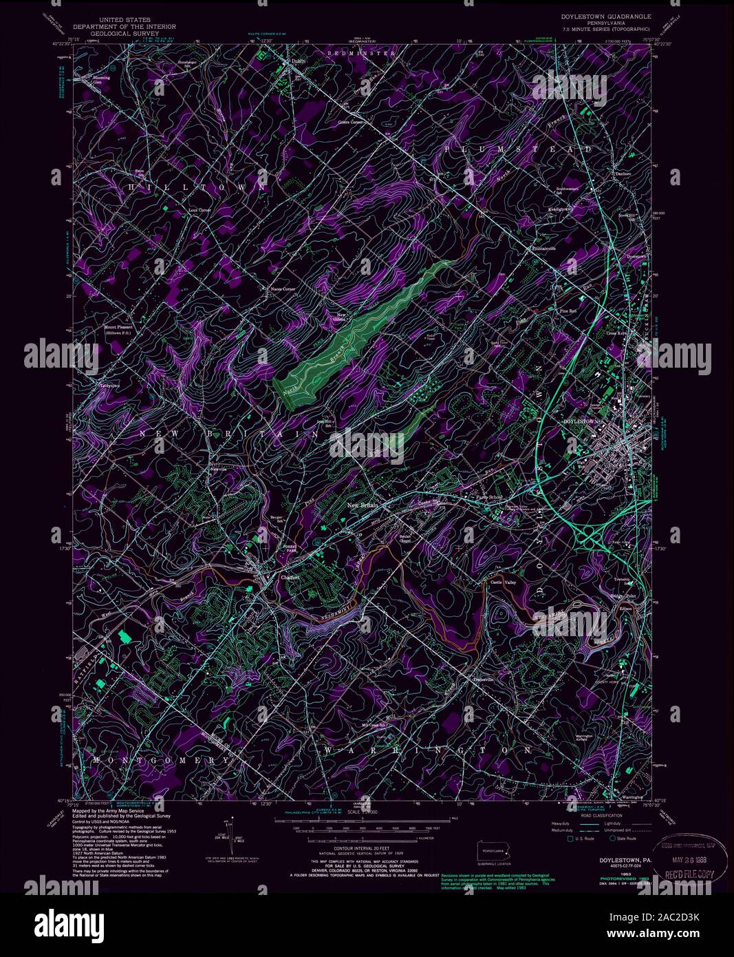 Doylestown pennsylvania map hi-res stock photography and images - Alamy