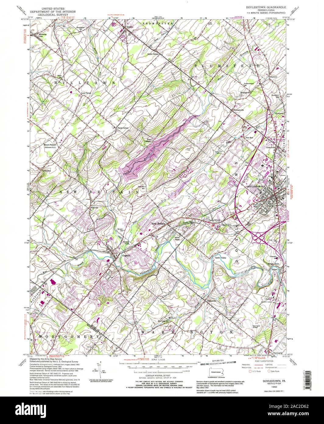 Doylestown pennsylvania map hi-res stock photography and images - Alamy