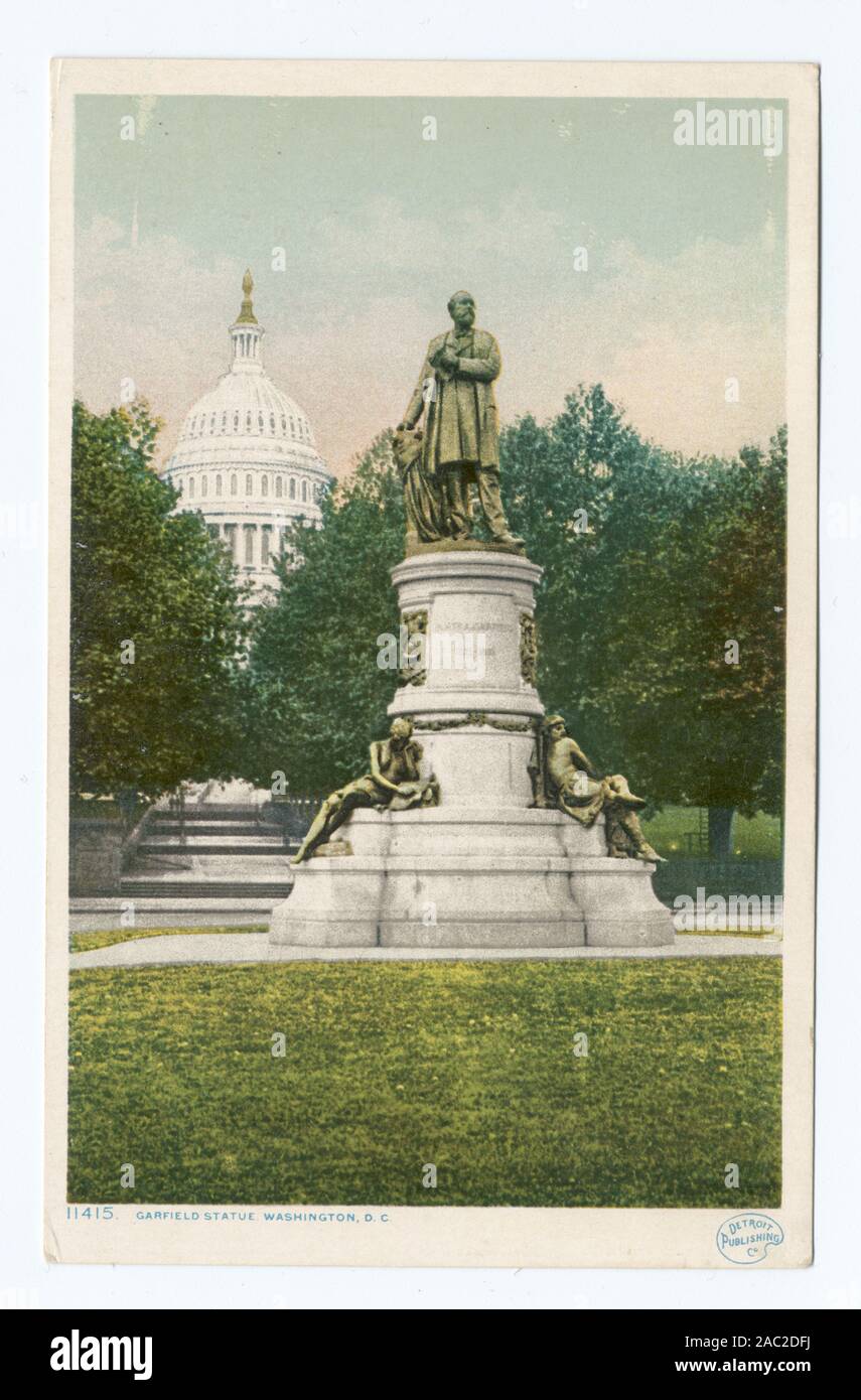 Garfield Statue, Washington, DC 1907-1908. First series with divided ...