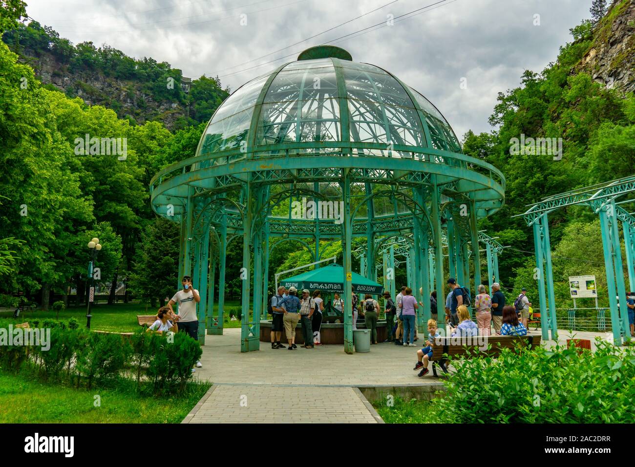 BORJOMI, GEORGIA - 10 JULY 2019: Famous Borjomi mineral water gallery ...