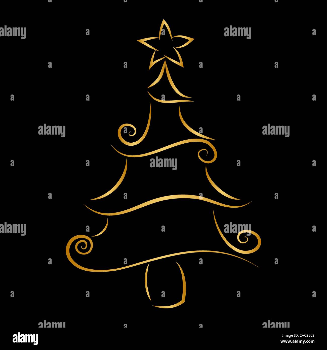 Outline fir tree hand Stock Vector Images - Alamy