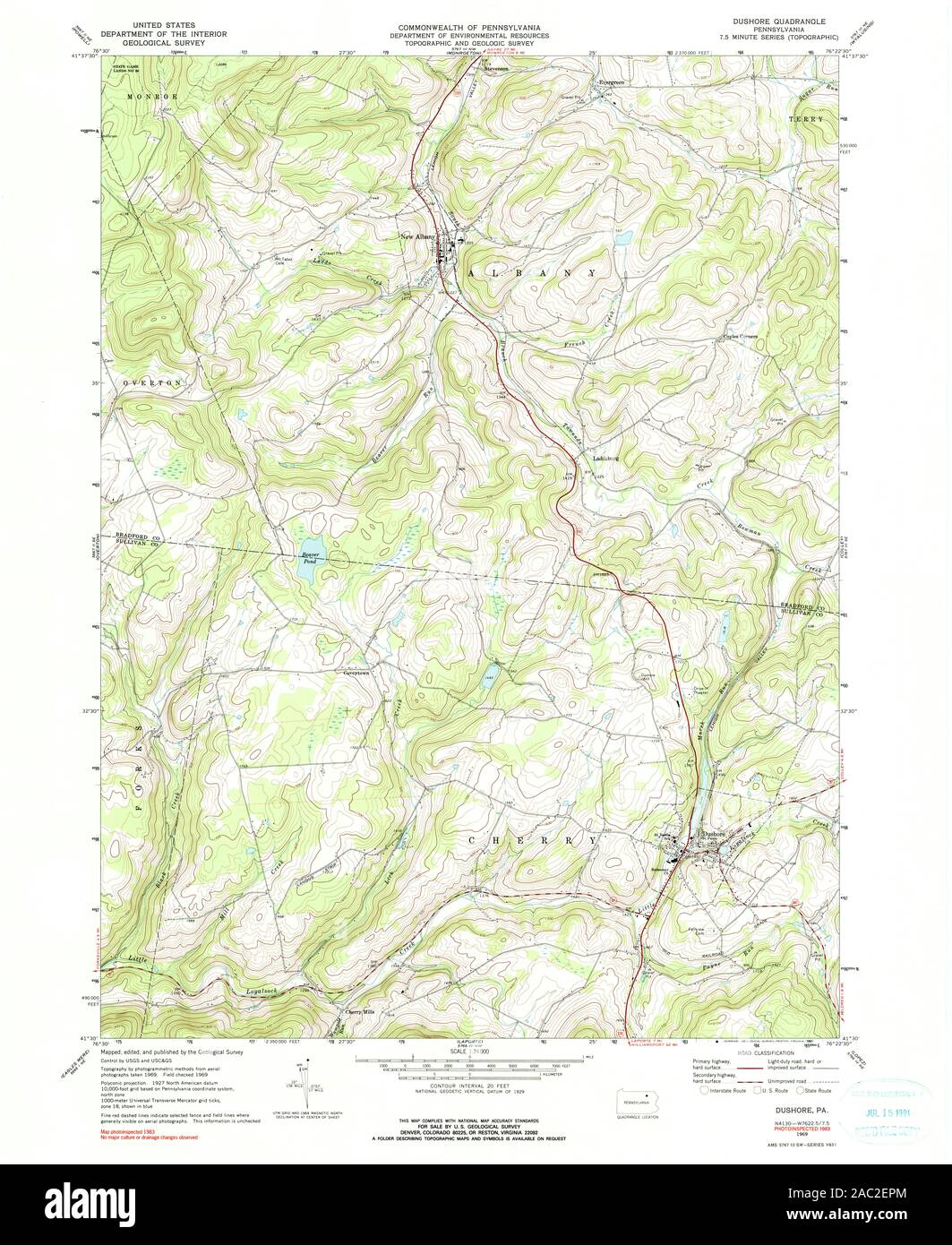 Dushore pennsylvania map hi-res stock photography and images - Alamy