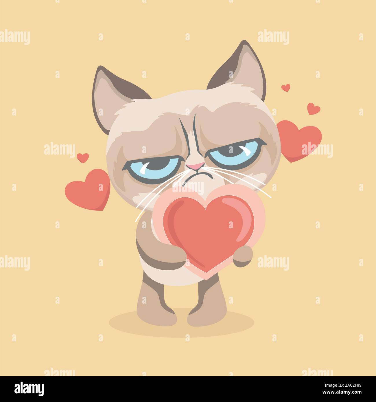 Cute grumpy cat. Vector Illustration Stock Vector Image & Art - Alamy