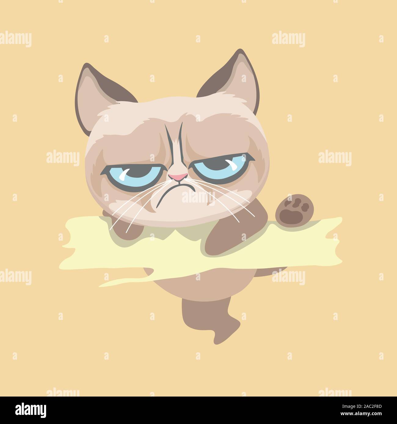 Cute grumpy cat. Vector Illustration Stock Vector Image & Art - Alamy