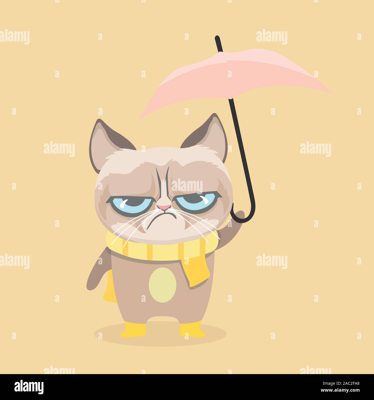 Cute grumpy cat. Vector Illustration Stock Vector Image & Art - Alamy