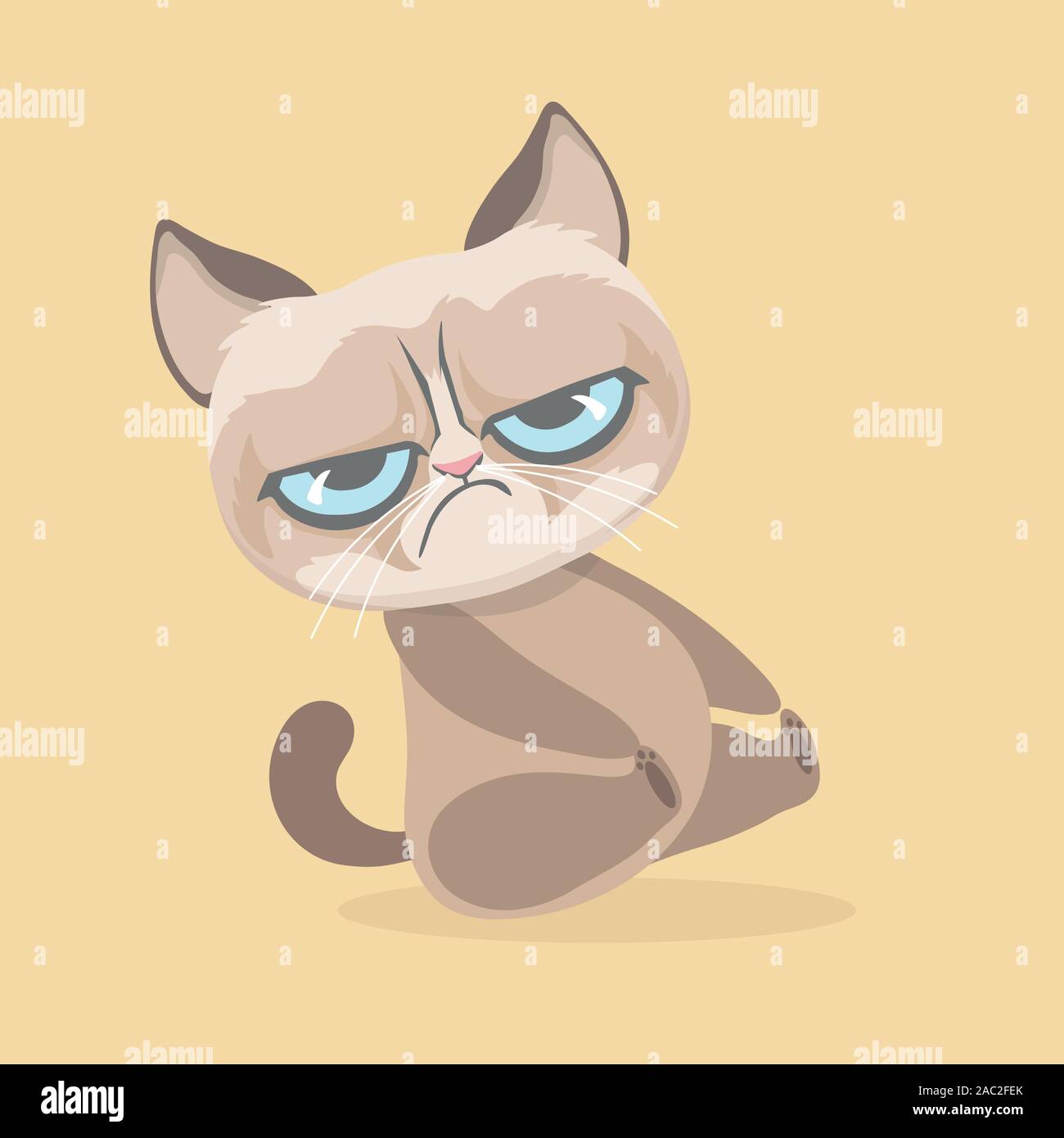 Cute grumpy cat. Vector Illustration Stock Vector Image & Art - Alamy