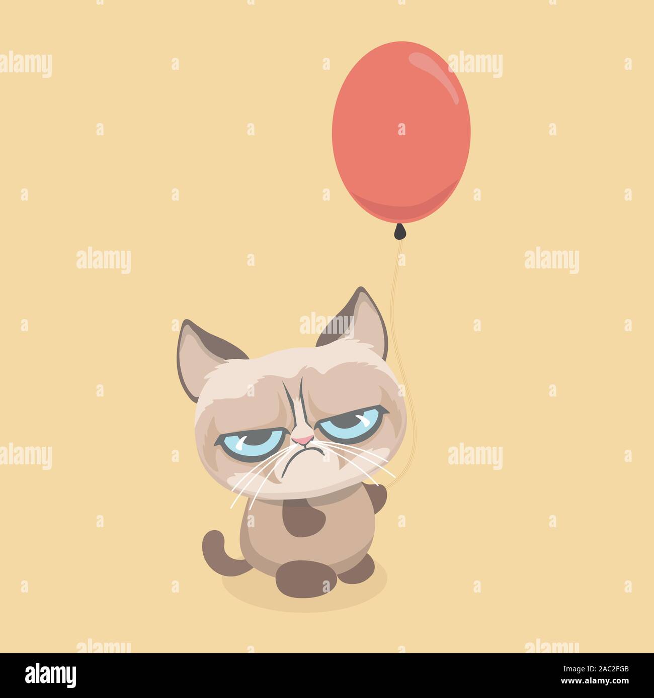 Cute grumpy cat. Vector Illustration Stock Vector Image & Art - Alamy