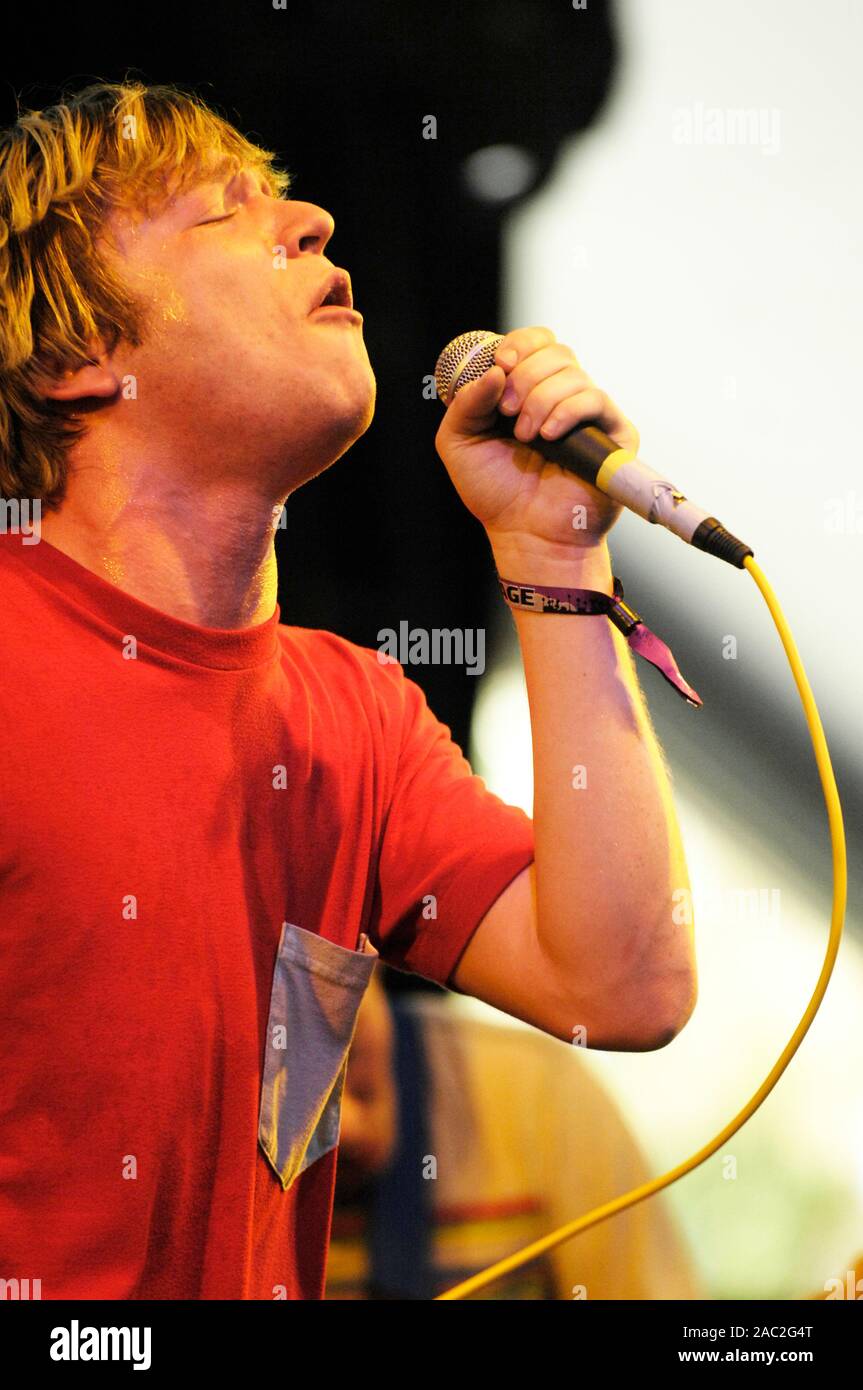 Matt Shultz of Cage the Elephant performs at the 2008 Coachella Music ...