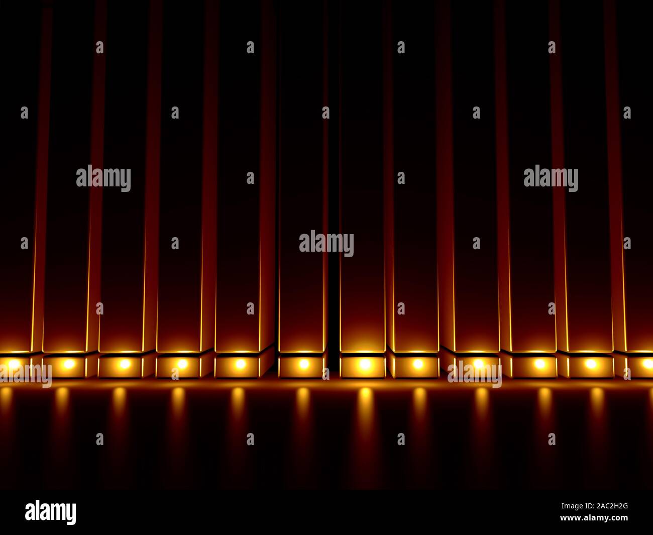 Abstract black background with a vertical 3D illumination.3d rendering ...