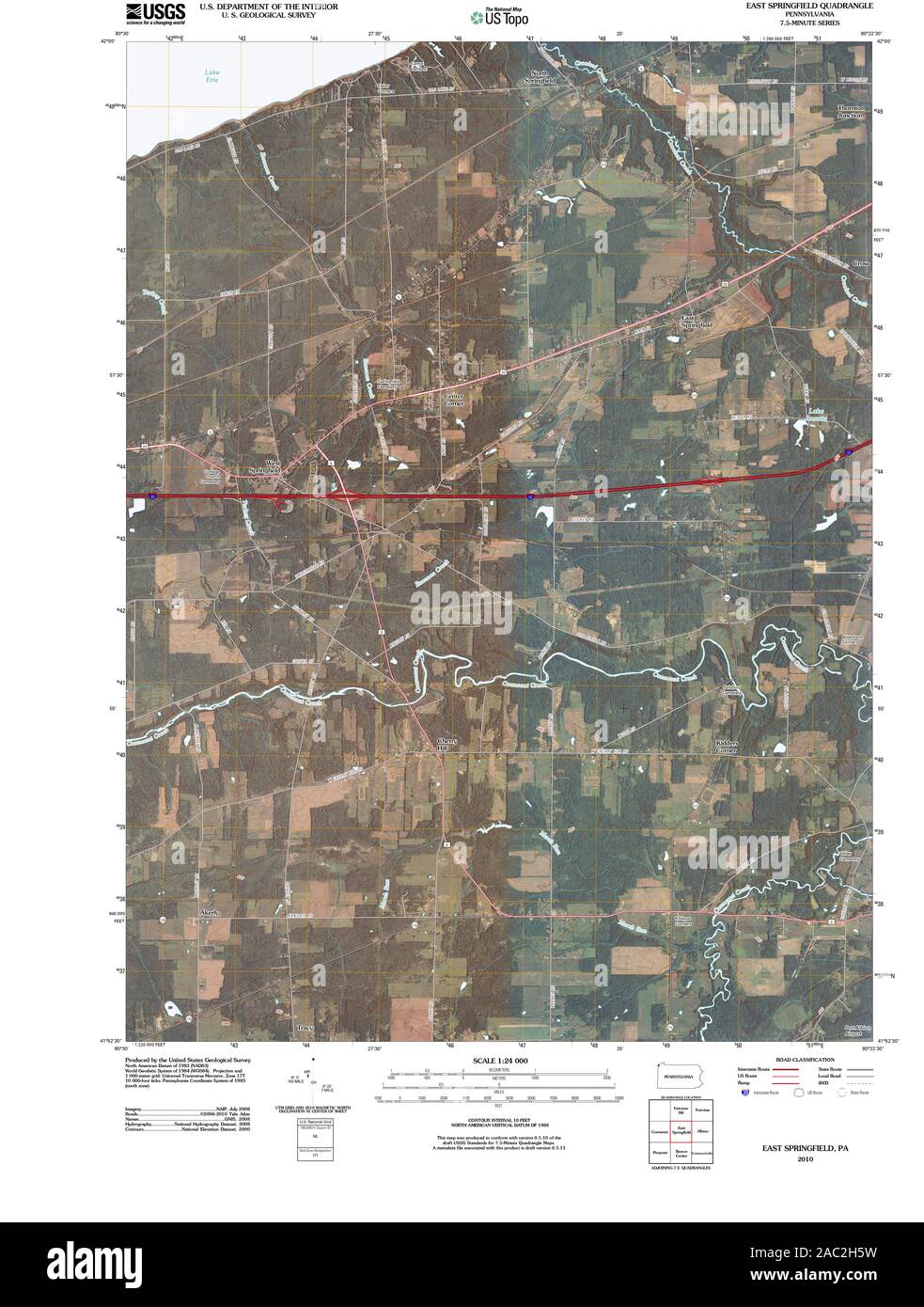 USGS TOPO Map Pennsylvania PA East Springfield 20100617 TM Restoration ...