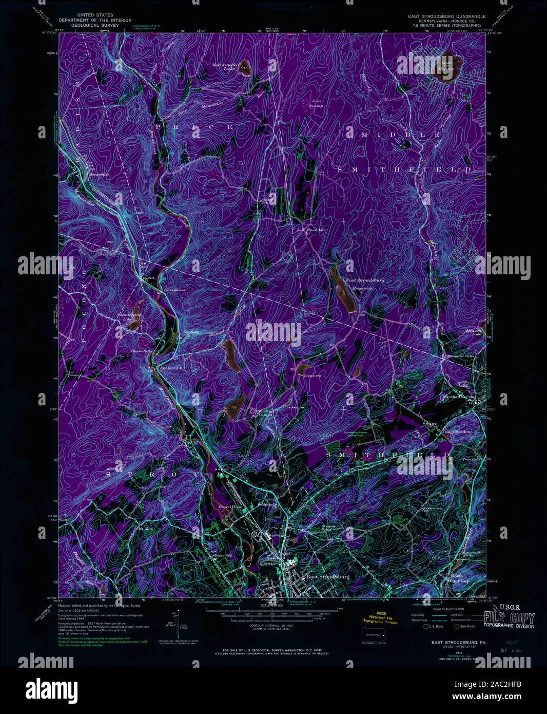 Map of stroudsburg hi-res stock photography and images - Alamy