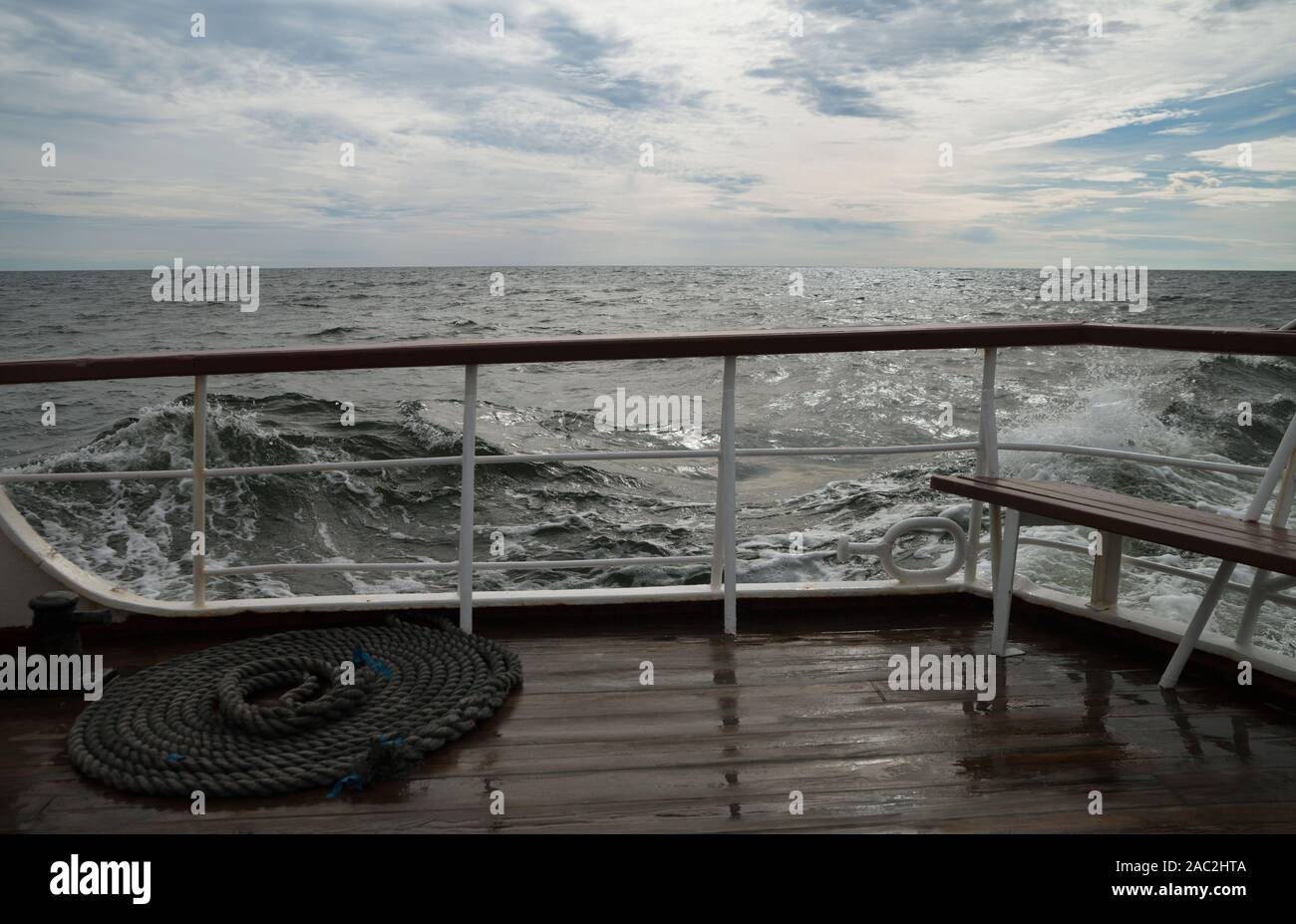 View to the open sea from old ship Stock Photo - Alamy