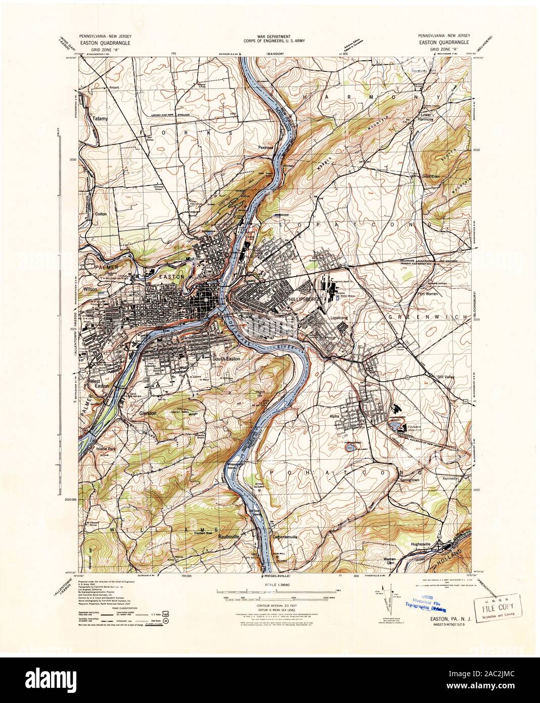 Easton pennsylvania map hi-res stock photography and images - Alamy