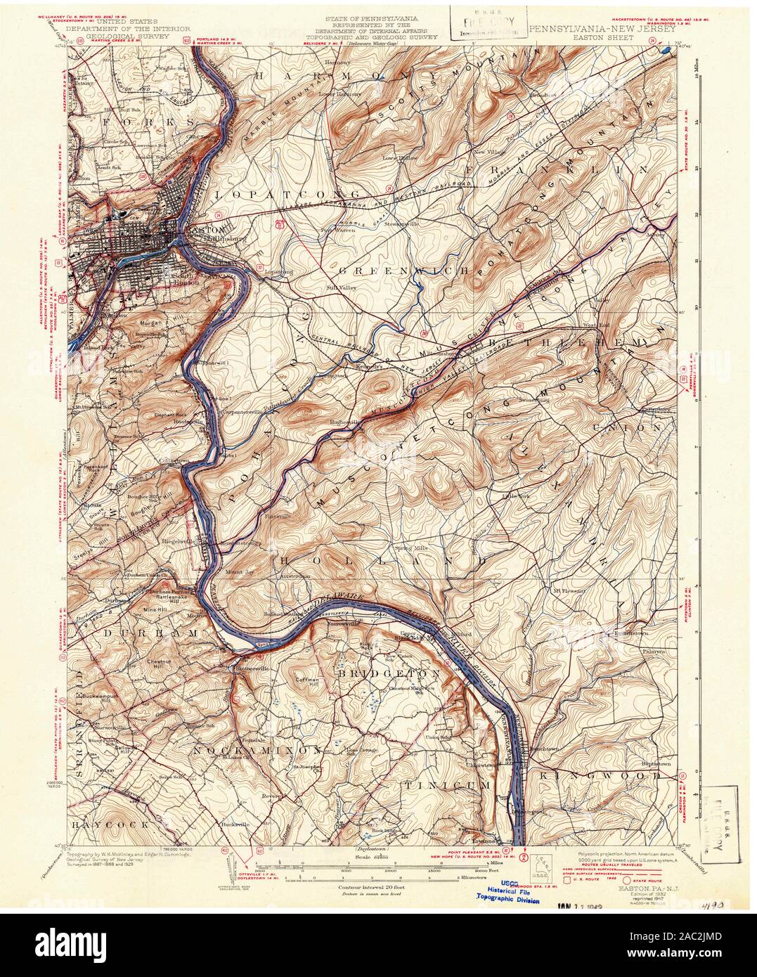 Easton pennsylvania map hi-res stock photography and images - Alamy