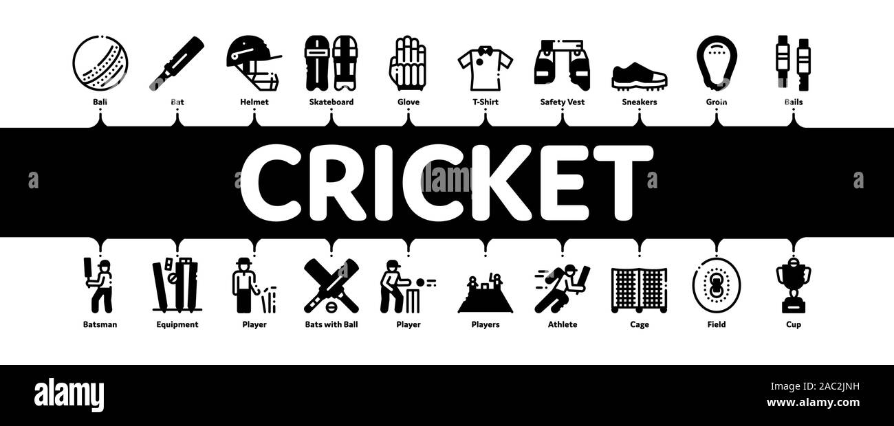 Cricket Game Minimal Infographic Banner Vector Stock Vector Image & Art ...