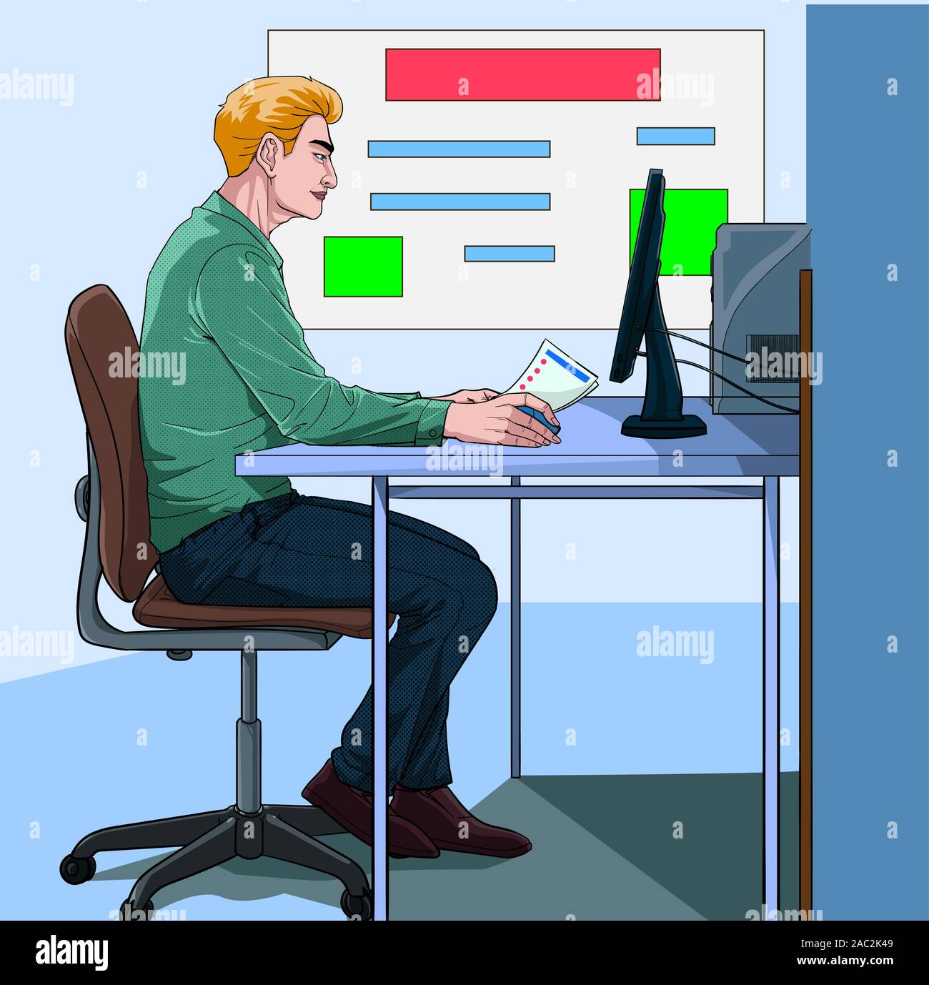 Business meeting two young Stock Vector Images - Alamy
