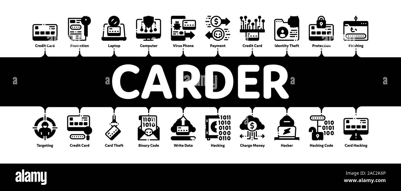 Carder Hacker Minimal Infographic Banner Vector Stock Vector Image ...