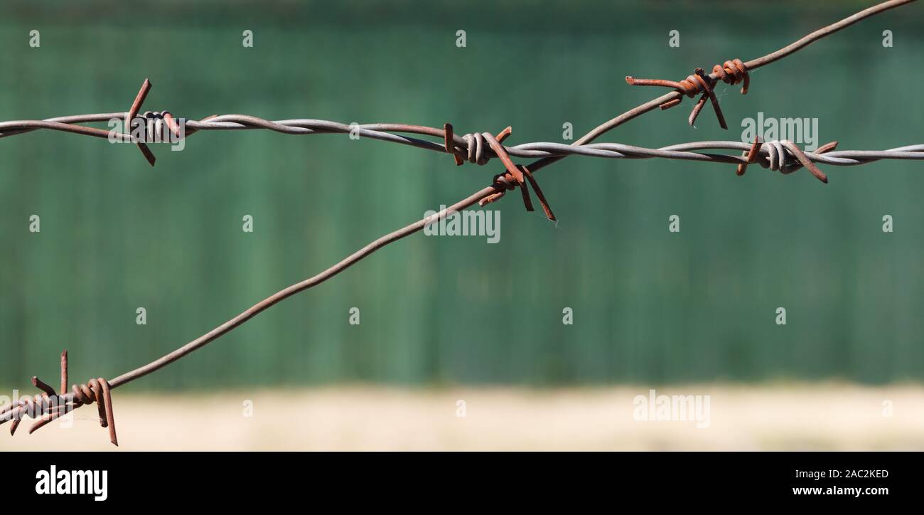 Old and ancient rusty metallic fence for barrier Stock Photo - Alamy
