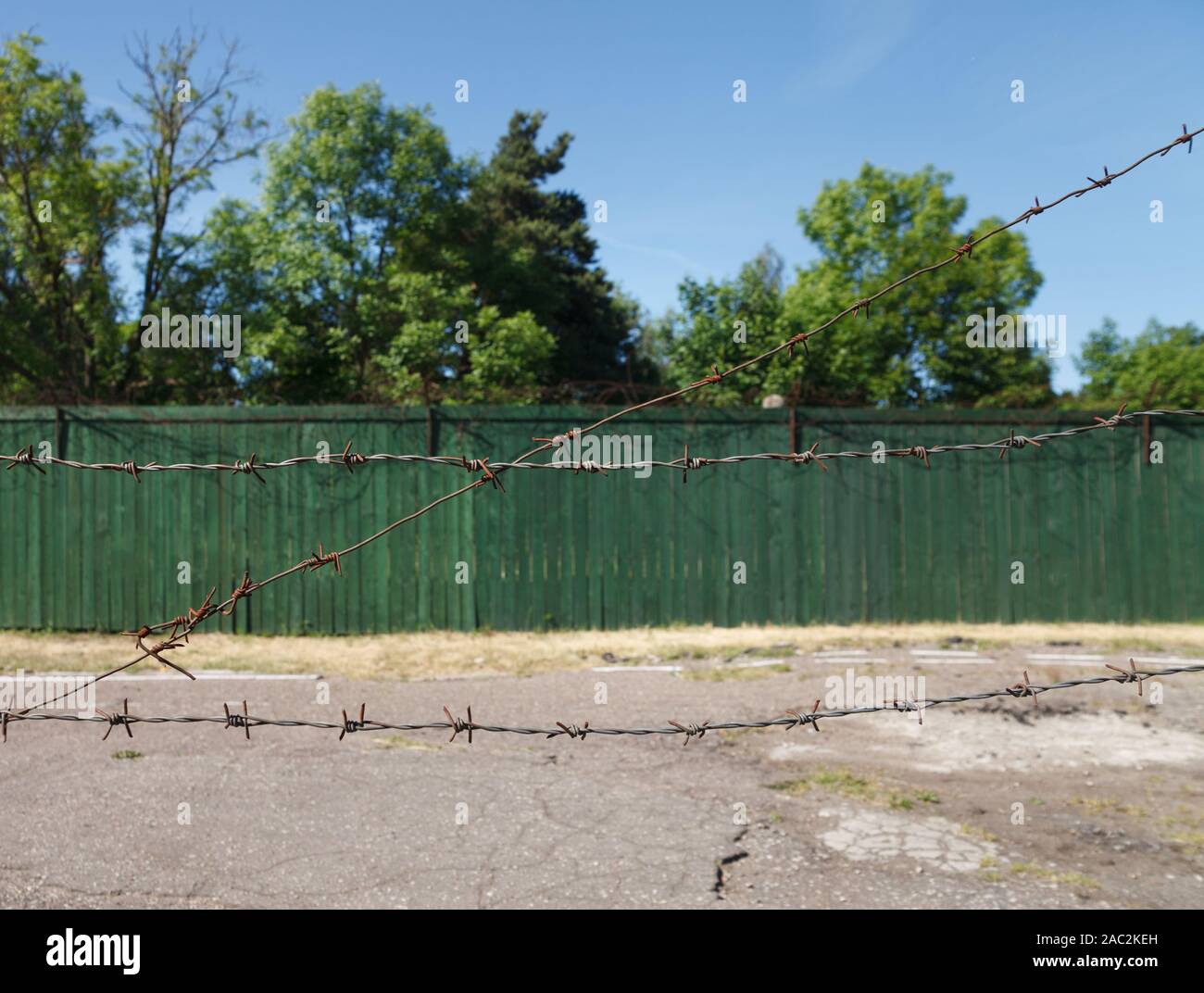 Old and ancient rusty metallic fence for barrier Stock Photo - Alamy