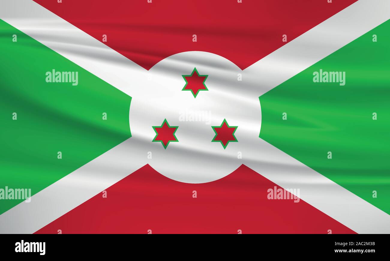 Waving Burundi flag, official colors and ratio correct. Burundi ...