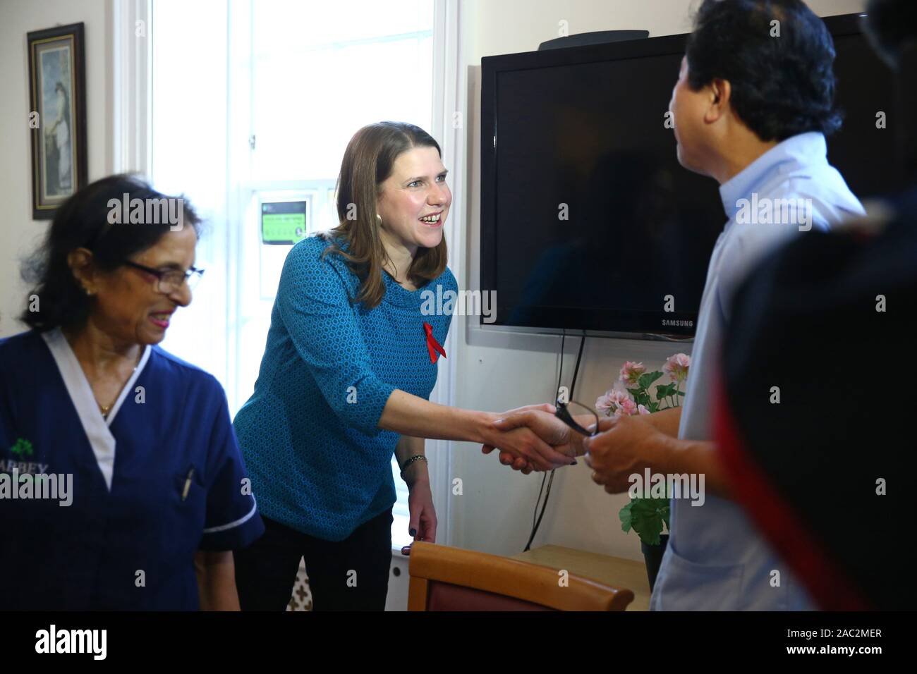 Leader liberal democrats jo swinson visiting bridge house care centre ...