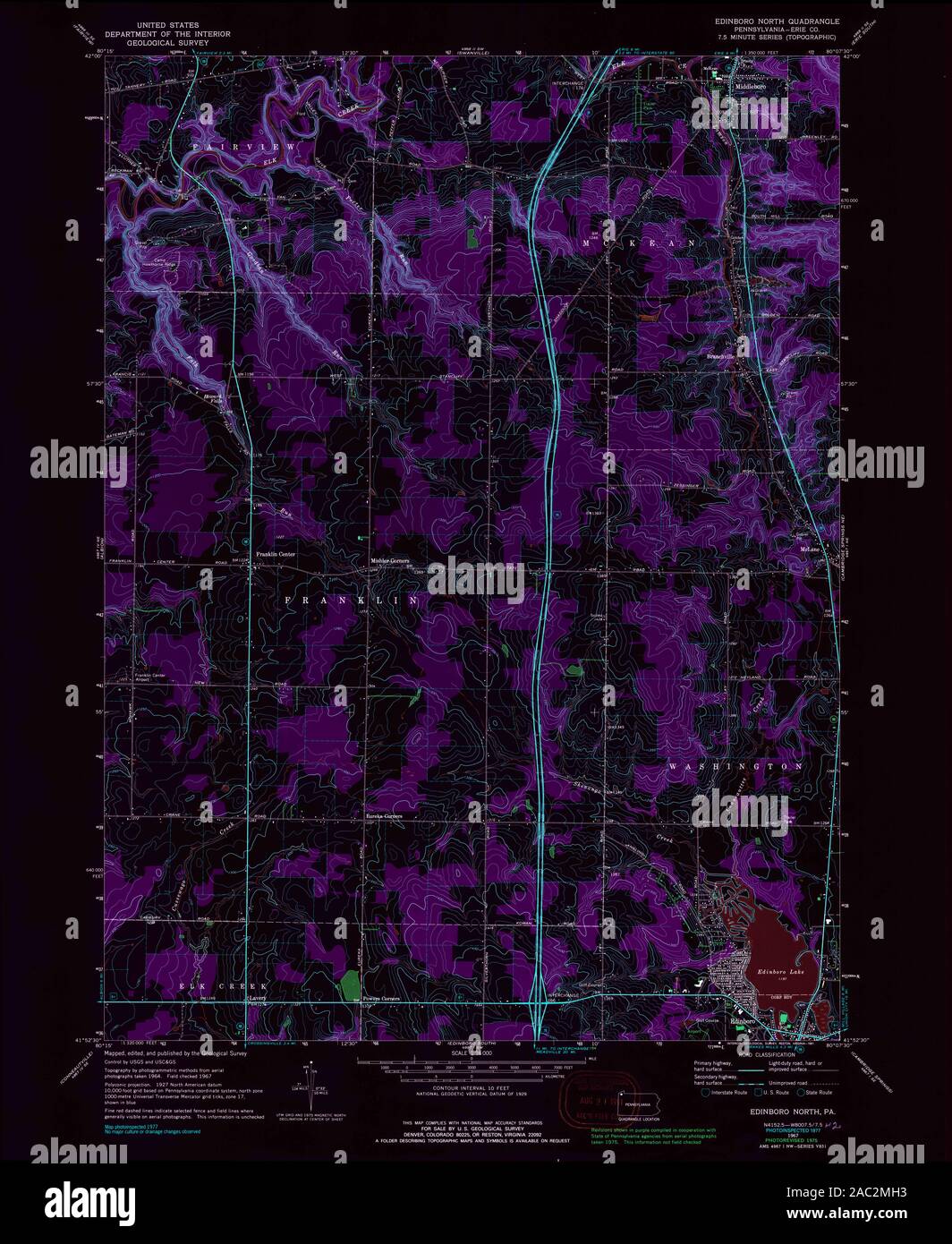 Map of edinboro pennsylvania hi-res stock photography and images - Alamy