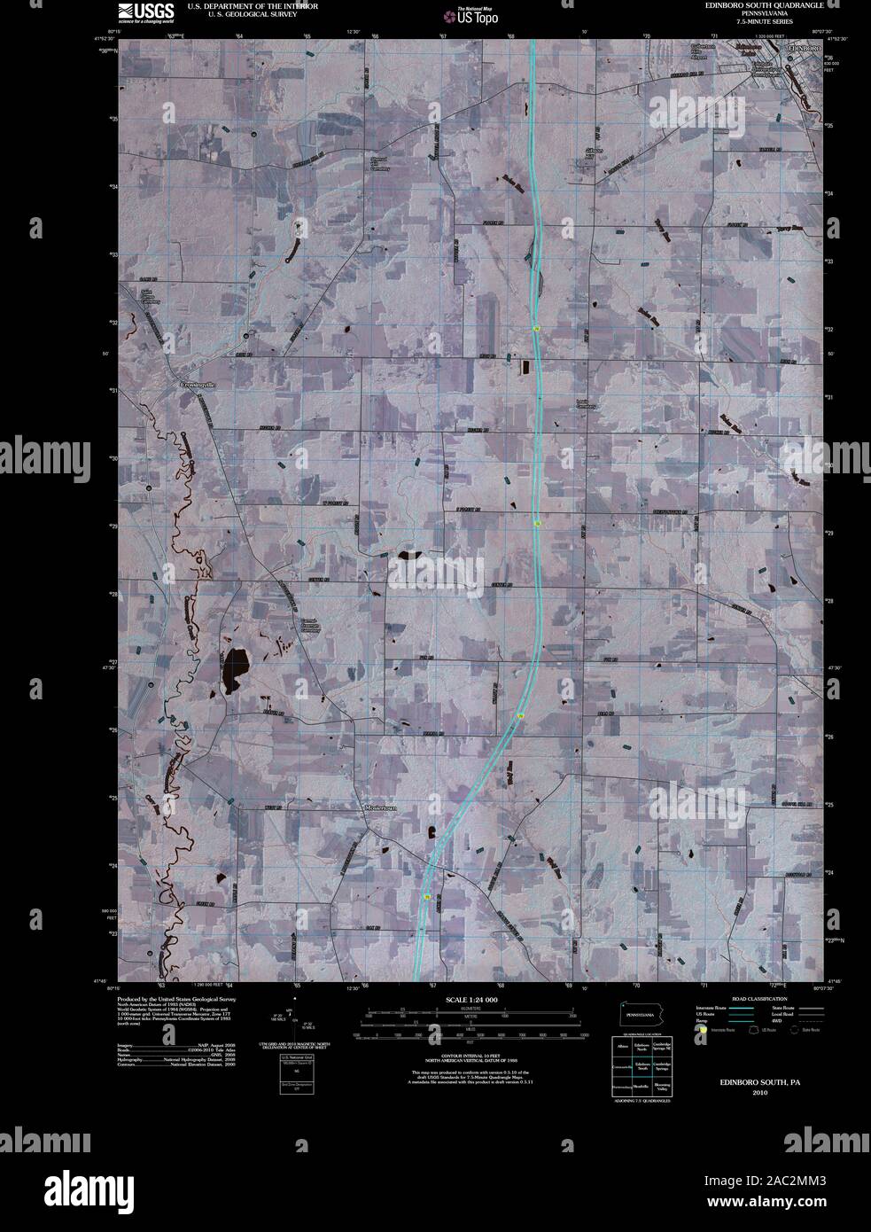 Map of edinboro hi-res stock photography and images - Alamy
