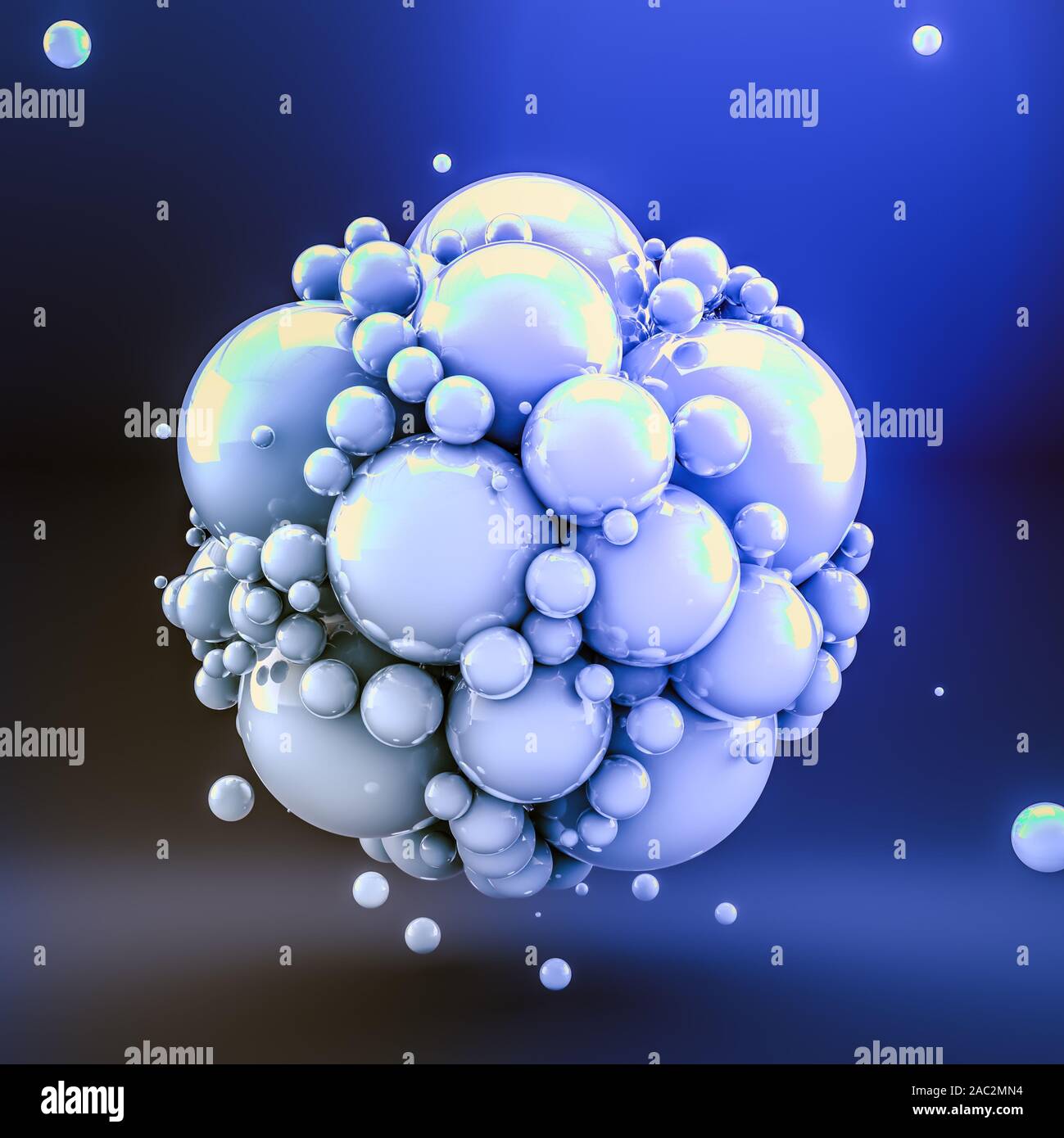 Blue abstract background with balls. 3d rendering 3d illustration Stock ...