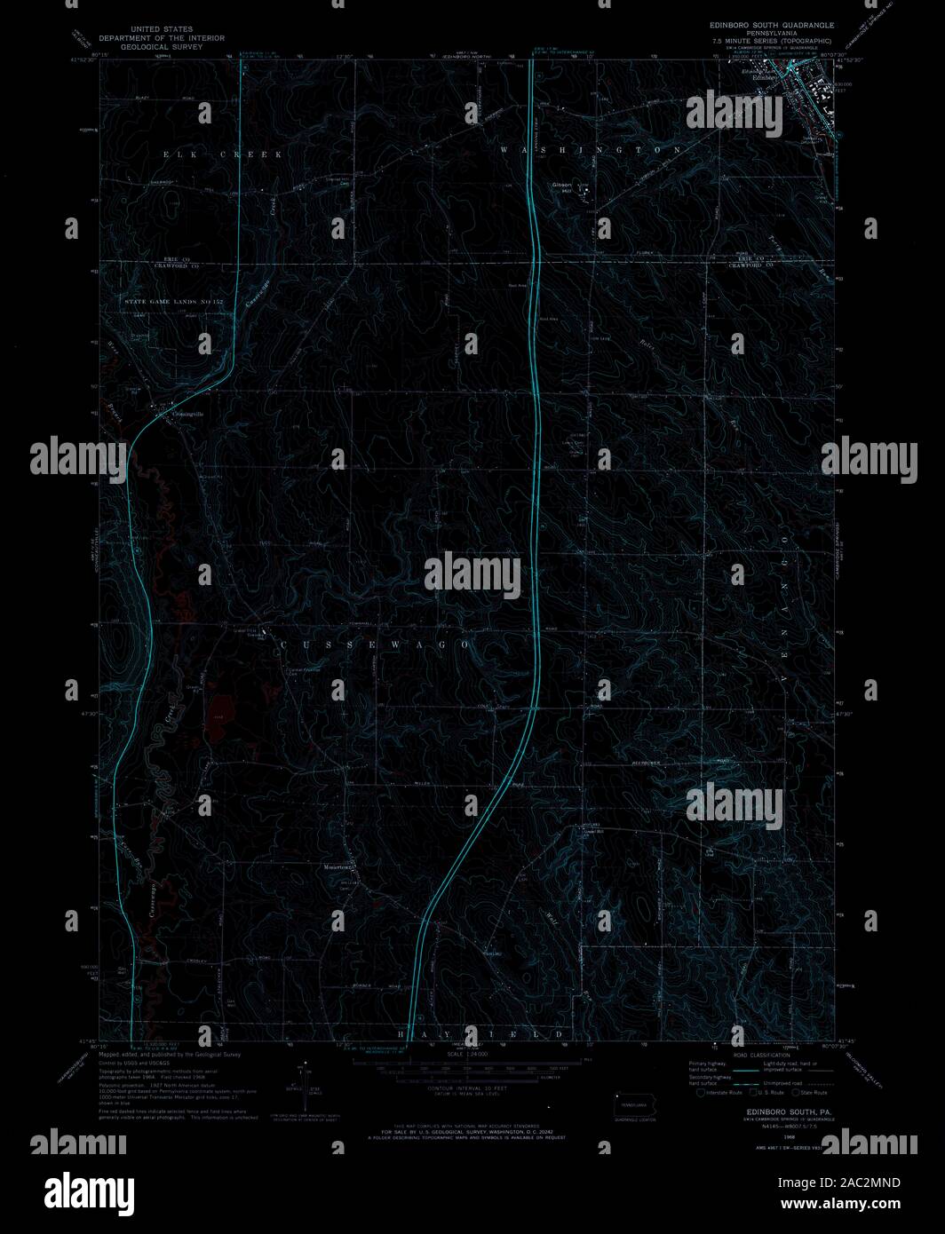 Map of edinboro pennsylvania hi-res stock photography and images - Alamy