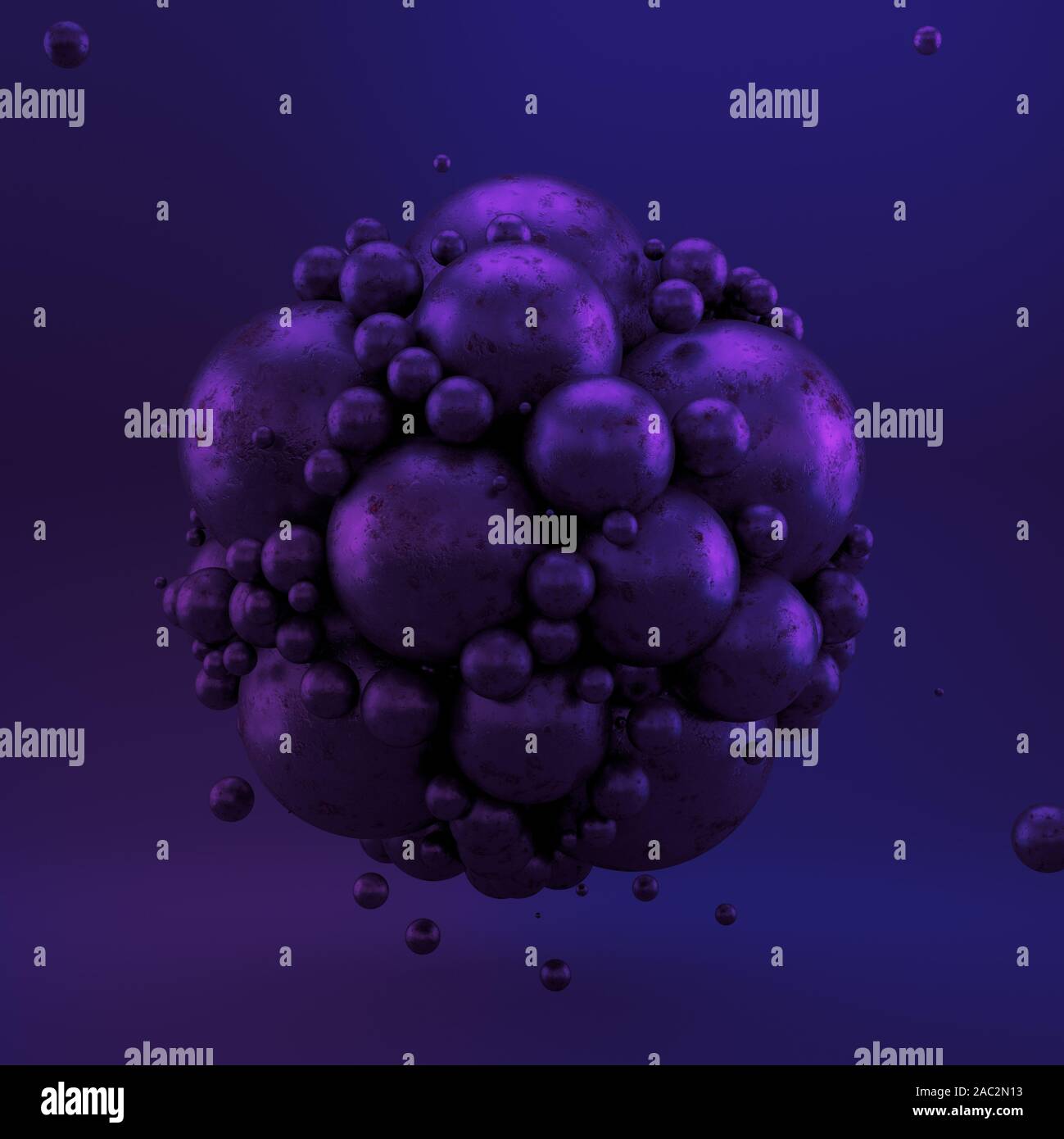 Purple geometric background with balls. 3d rendering 3d illustration ...