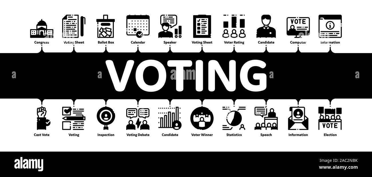 Voting And Election Minimal Infographic Banner Vector Stock Vector ...
