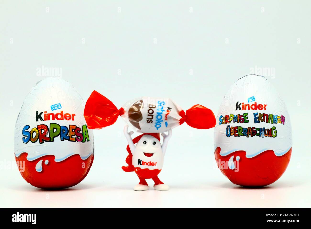 Kinder Surprise Chocolate Eggs with Kinderino Eggman Mascot. Kinder ...