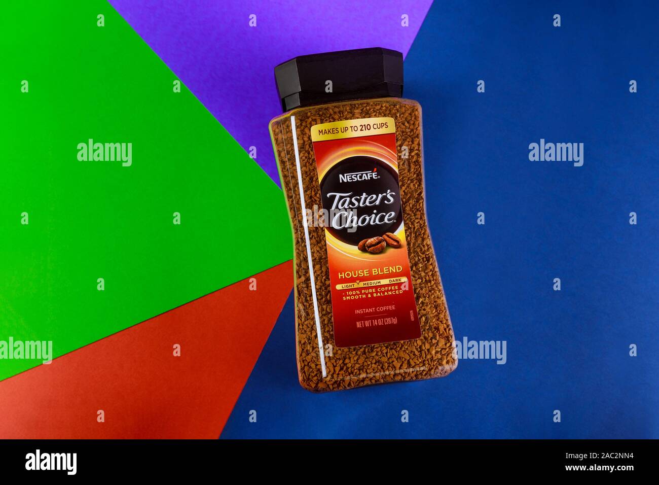 New York NY NOV 29 2019: Nescafe is a brand of instant powdered coffee ...