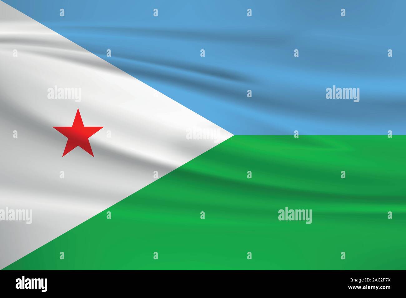 Waving Djibouti flag, official colors and ratio correct. Djibouti ...